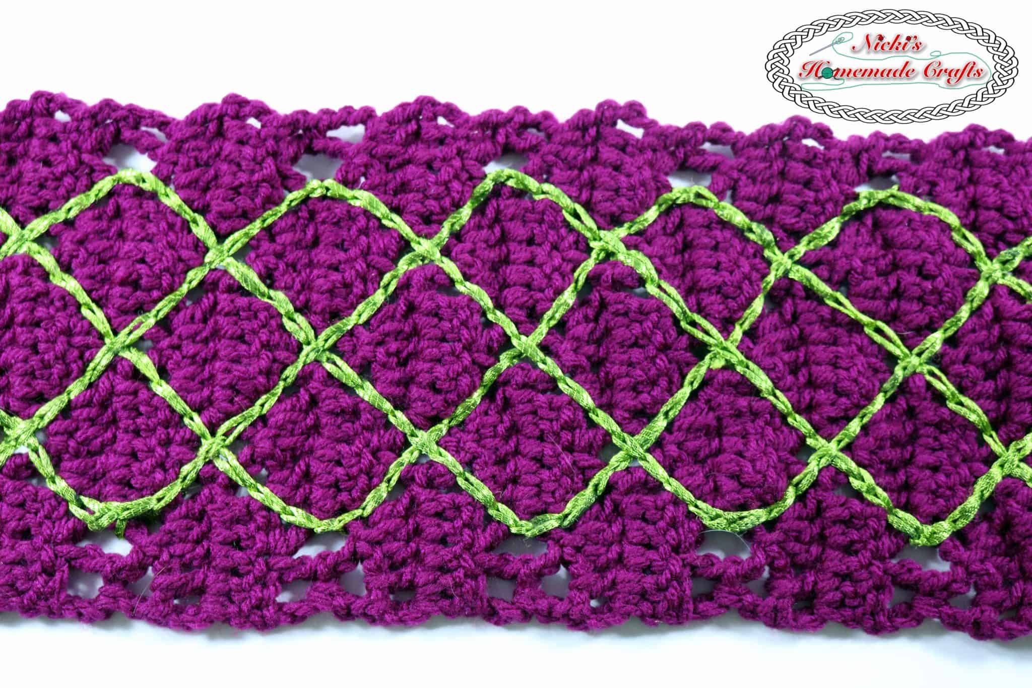 Beautiful Diamond Crochet Scarf - Free Crochet Pattern - Nicki's ...