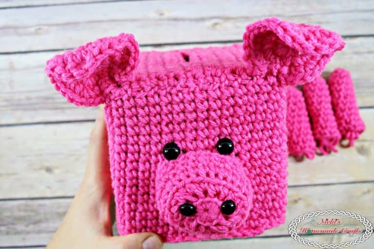 Adorable Crochet Piggy Bank - FREE Pattern - Nicki's Homemade Crafts
