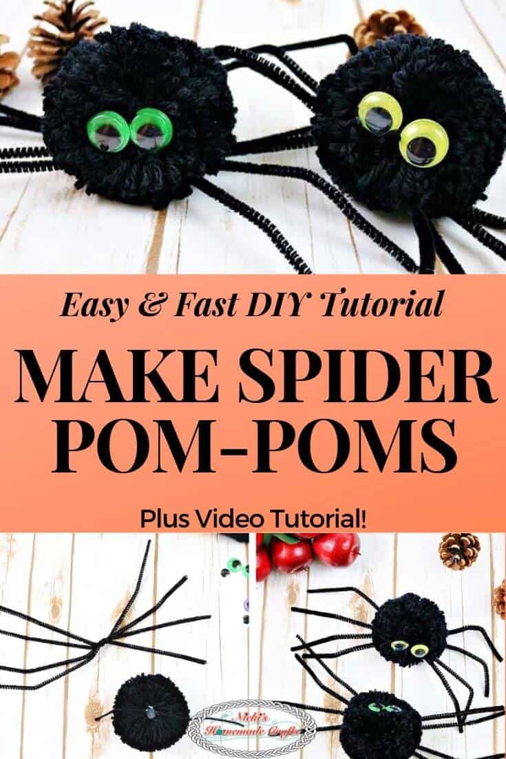 How to make a Spider Pom-Pom - Halloween DIY Tutorial - Nicki's ...