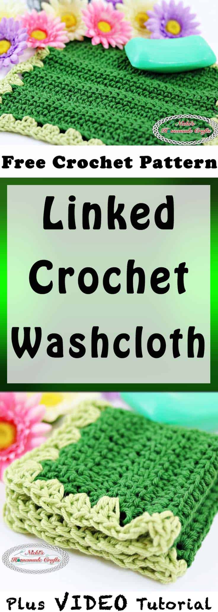 Linked Crochet Washcloth Free Crochet Pattern Nickis Homemade Crafts