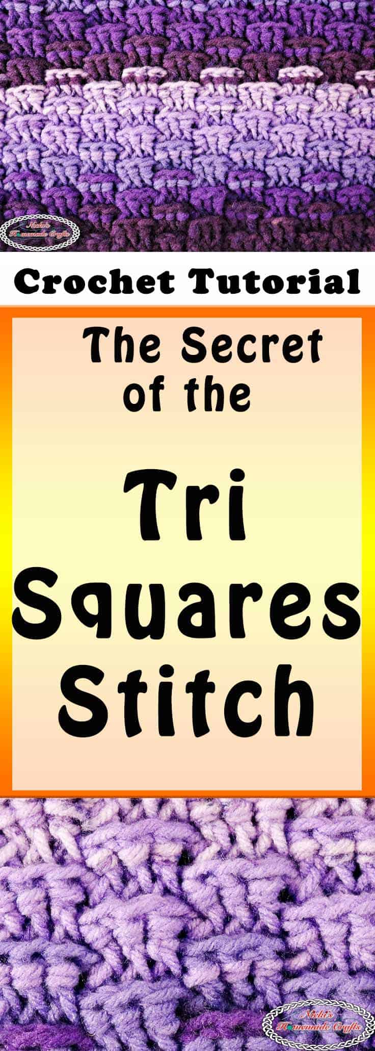 Free Tri-Squares Crochet Stitch Tutorial - Nicki's Homemade Crafts