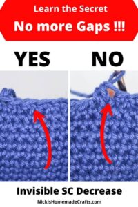 How to Crochet Invisible Decrease - Nicki's Homemade Crafts