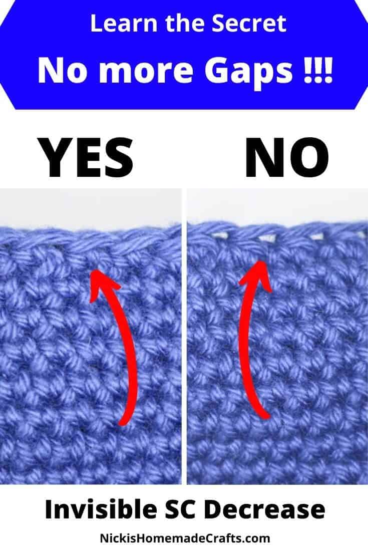 How to Crochet Invisible Decrease - Nicki's Homemade Crafts