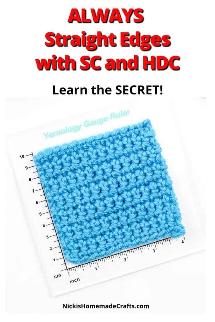 Learn the Secret to Crochet Straight Edges in SC and HDC Rows