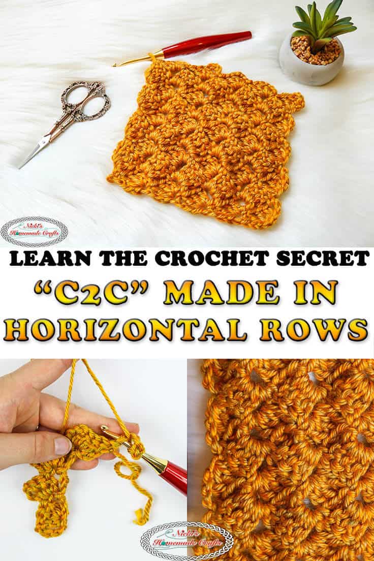 How to Crochet Box Stitch - Horizontal C2C Tutorial aka Tulip Stitch