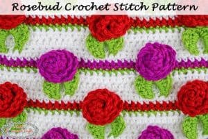 Rosebud Crochet Stitch Pattern - Detailed Photo and Video Tutorial