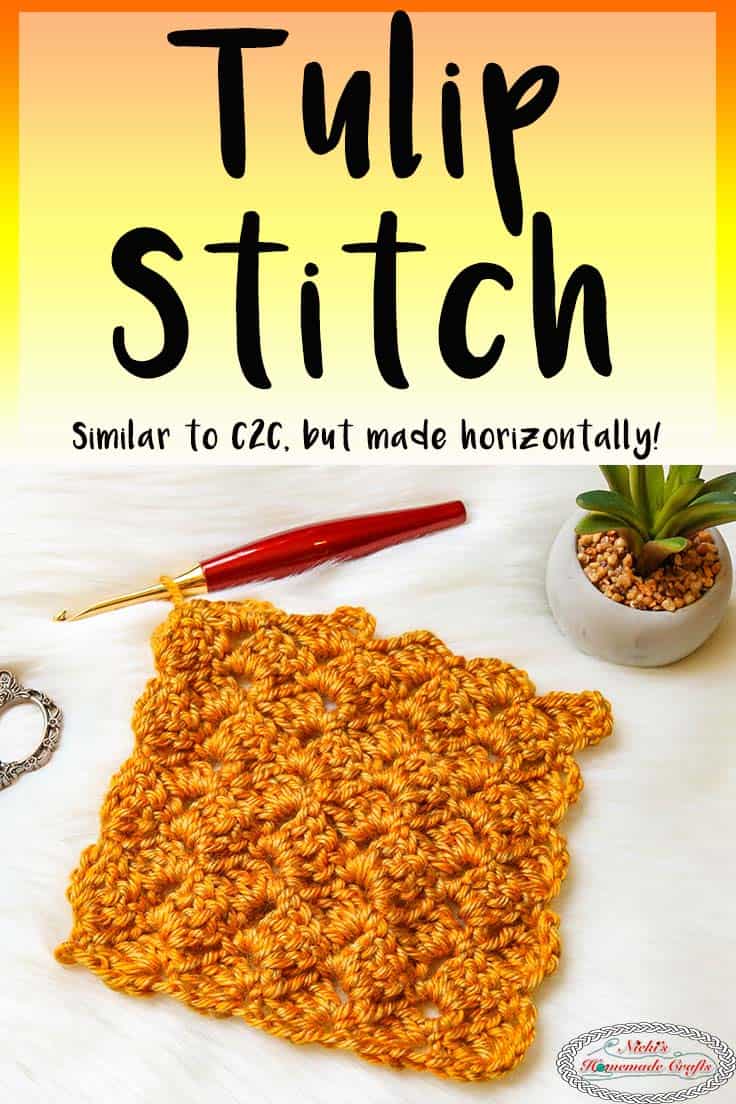 How to Crochet Box Stitch - Horizontal C2C Tutorial aka Tulip Stitch