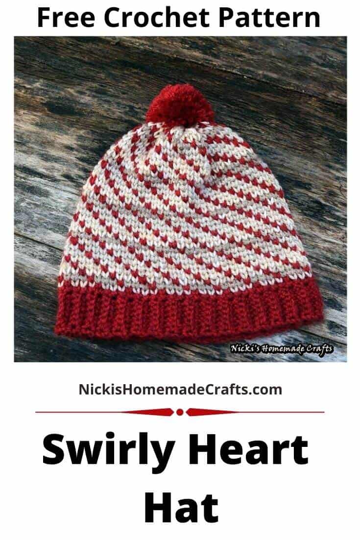 Beautiful Swirly Crochet Heart Hat - Free Pattern - Nicki's Homemade Crafts