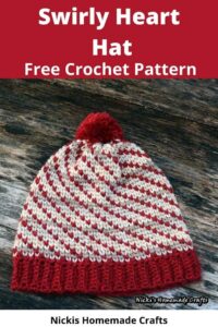 Beautiful Swirly Crochet Heart Hat - Free Pattern - Nicki's Homemade Crafts