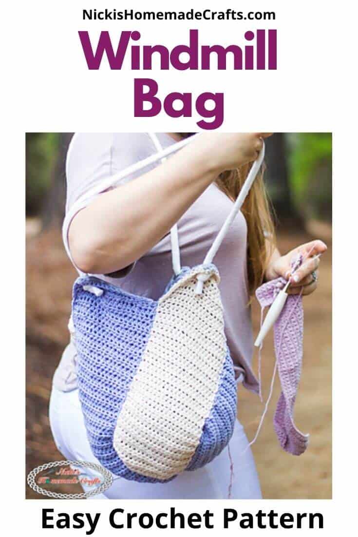 Windmill Bag with Lining - Crochet Pattern - Nicki's Homemade Crafts