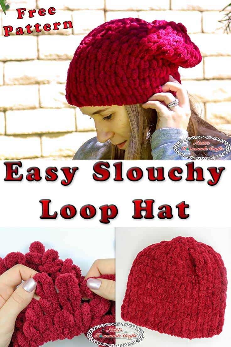 Easy Slouchy Loop Hat - Free Pattern using Loop Yarn