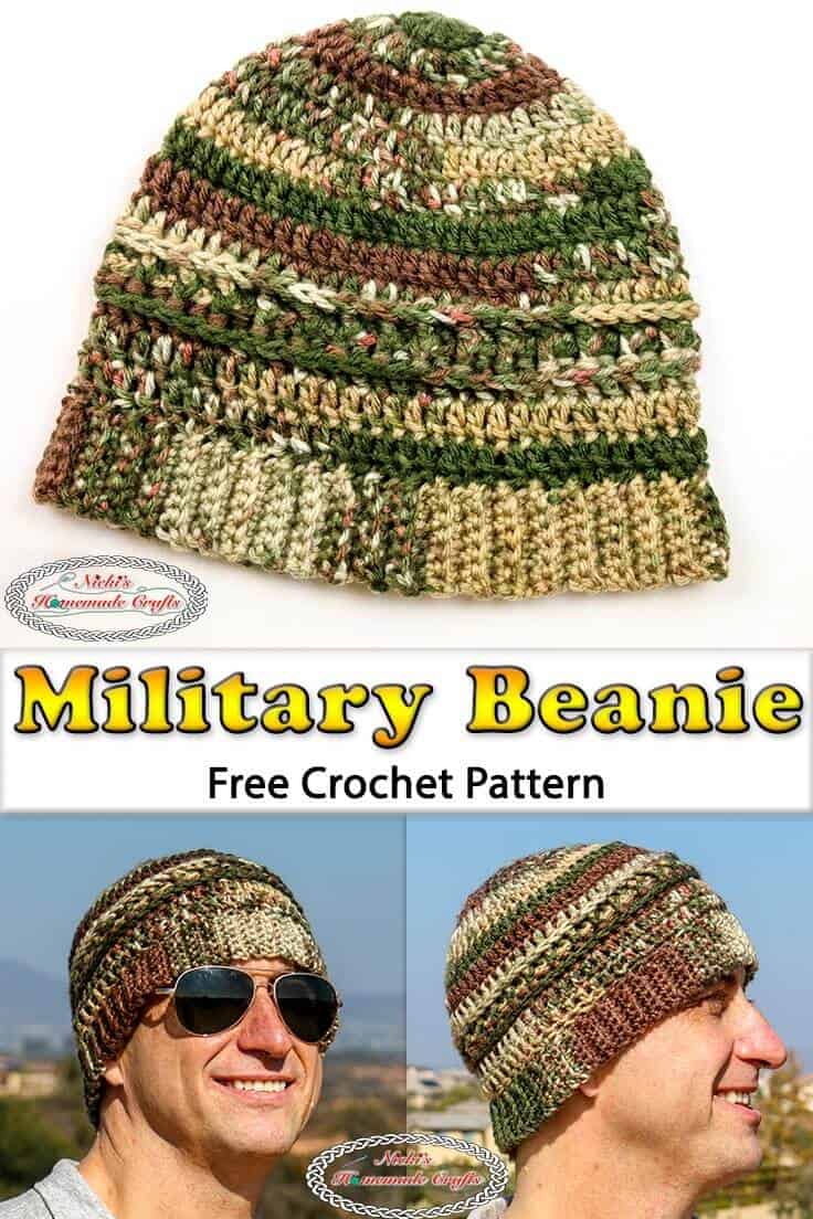 How to Crochet a Military Beanie Easily - Free Pattern