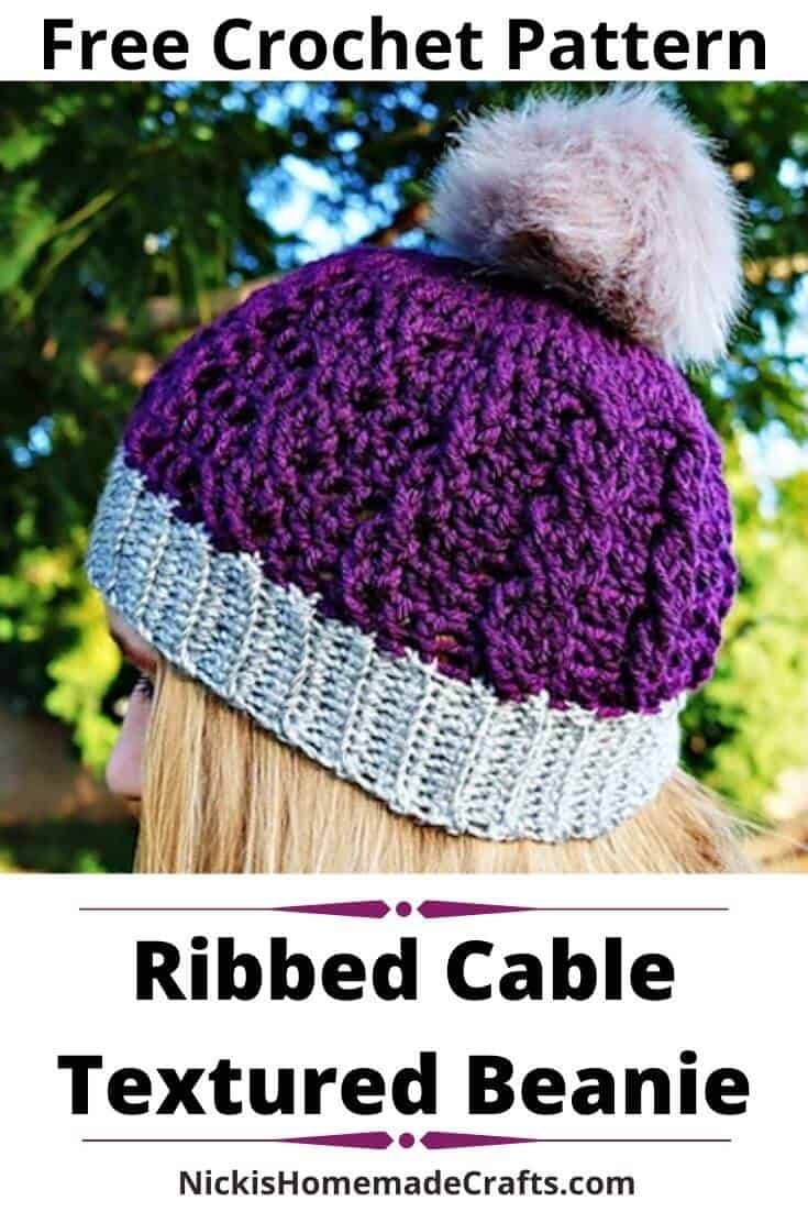 Beautiful Ribbed Cable Beanie - Free Textured Crochet Hat Pattern ...