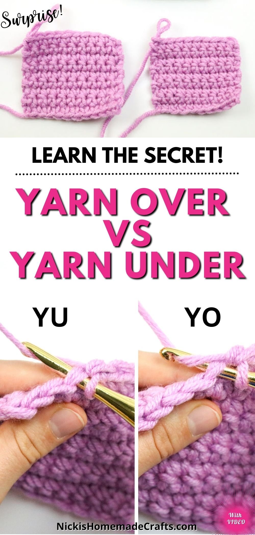 How to Crochet Yarn Over vs Yarn Under - Correct Way Made Easy