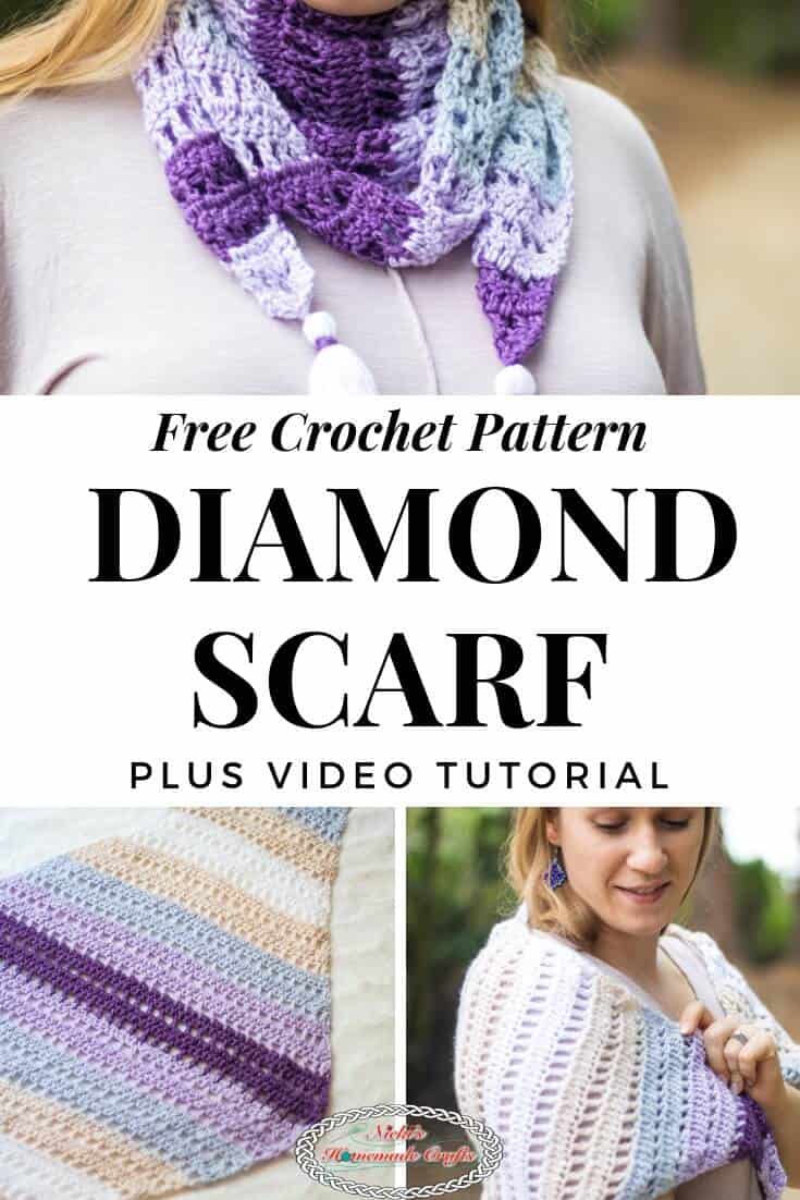 Diamond Scarf - Free Crochet Pattern - Caron X Pantone Bamboo Yarn ...