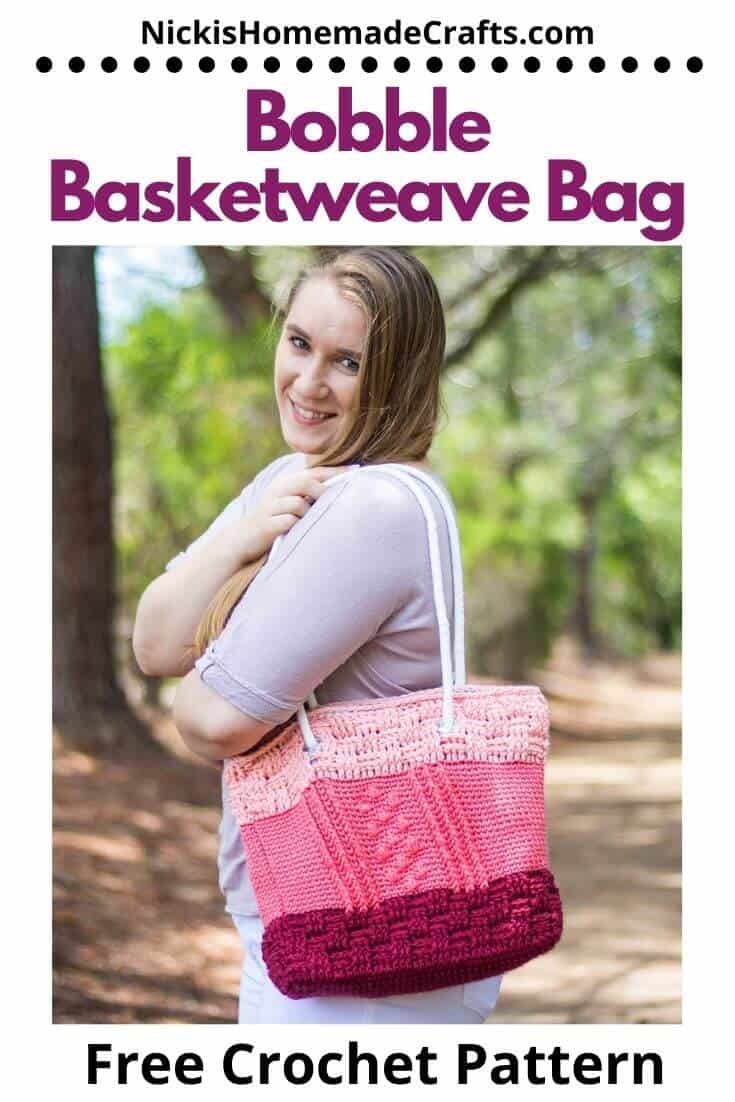 Bobble Basketweave Bag - Free Pattern as Crochet Along - Nicki's ...