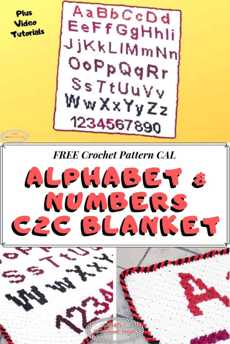 C2C Alphabet & Numbers Blanket Crochet Pattern - Free Crochet Along