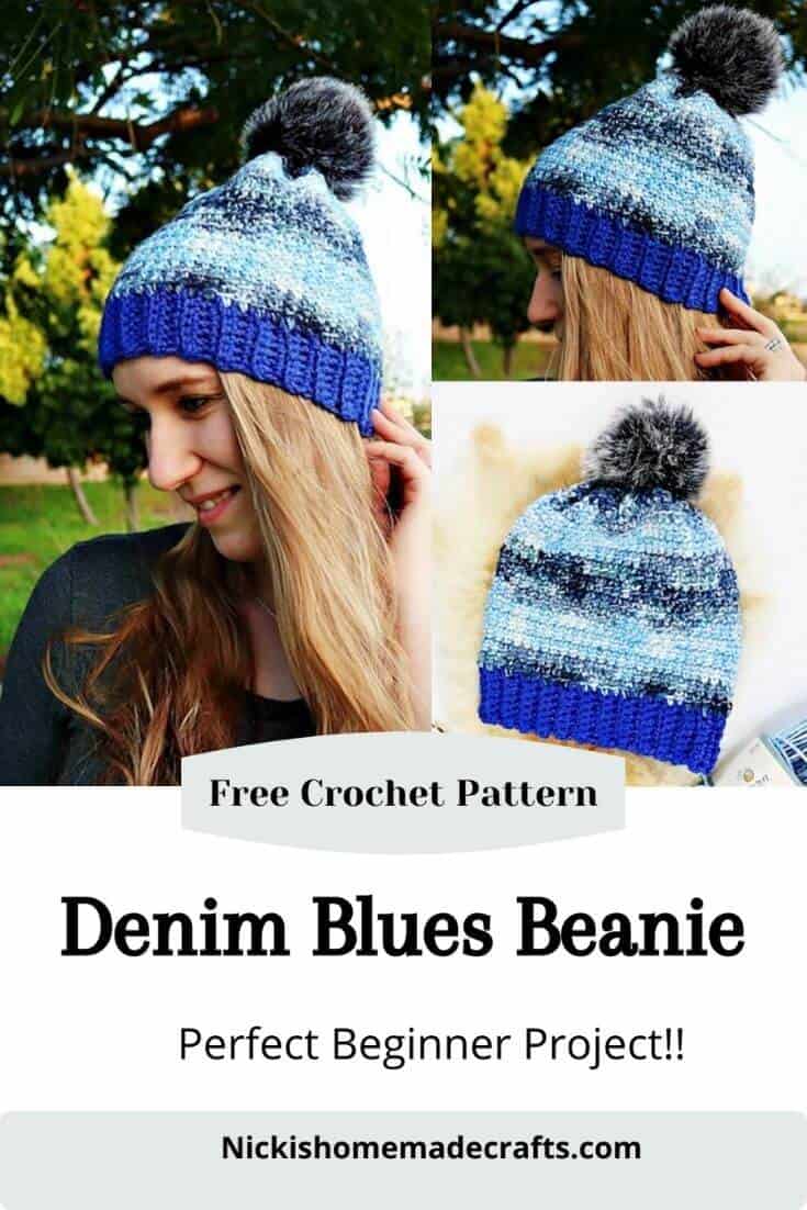 Amazing Denim Blues Hat - Free Linked Crochet Hat Pattern - Nicki's ...