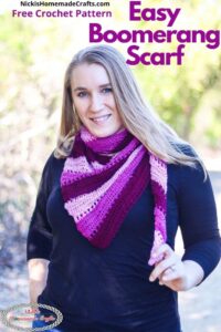 Boomerang Scarf Crochet Pattern Tutorial - Nicki's Homemade Crafts