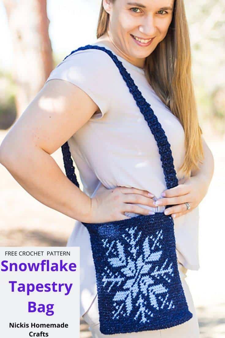 Tapestry Bag with Snowflake Pattern - Nicki's Homemade Crafts