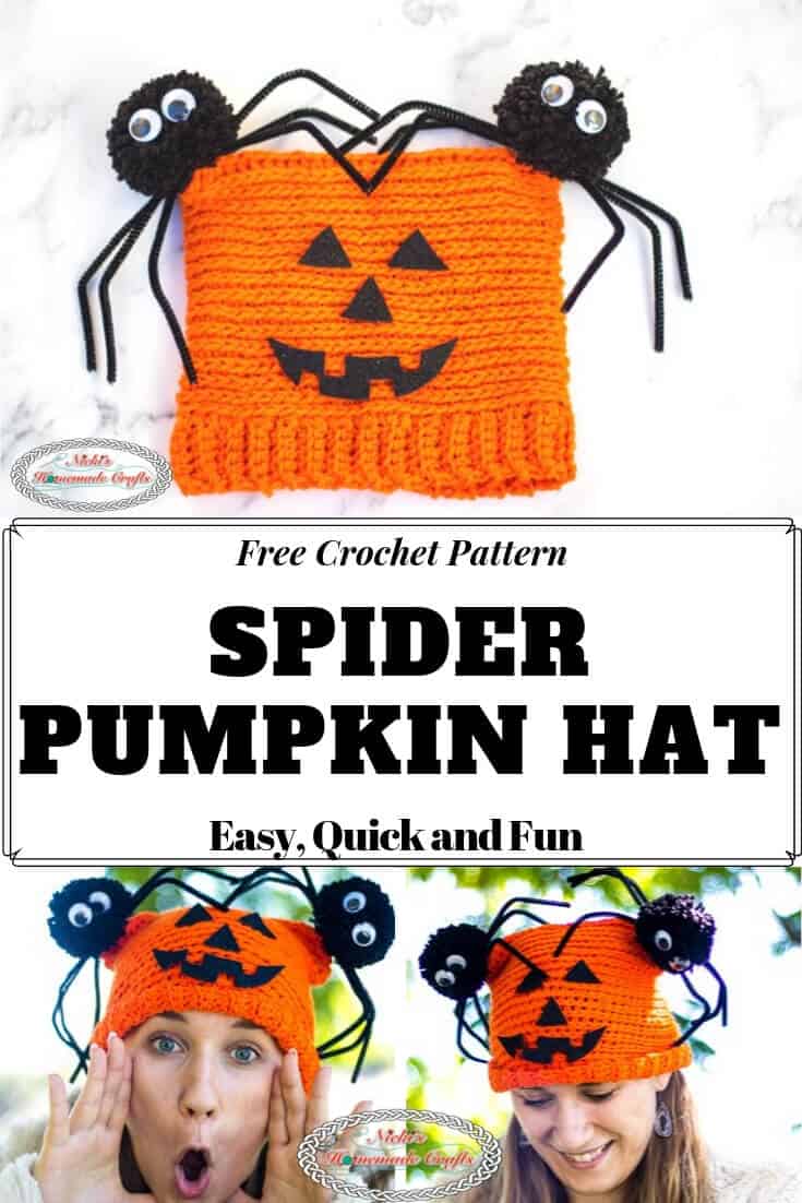 Spider Pumpkin Hat - Free Crochet Pattern for Halloween - Nicki's ...