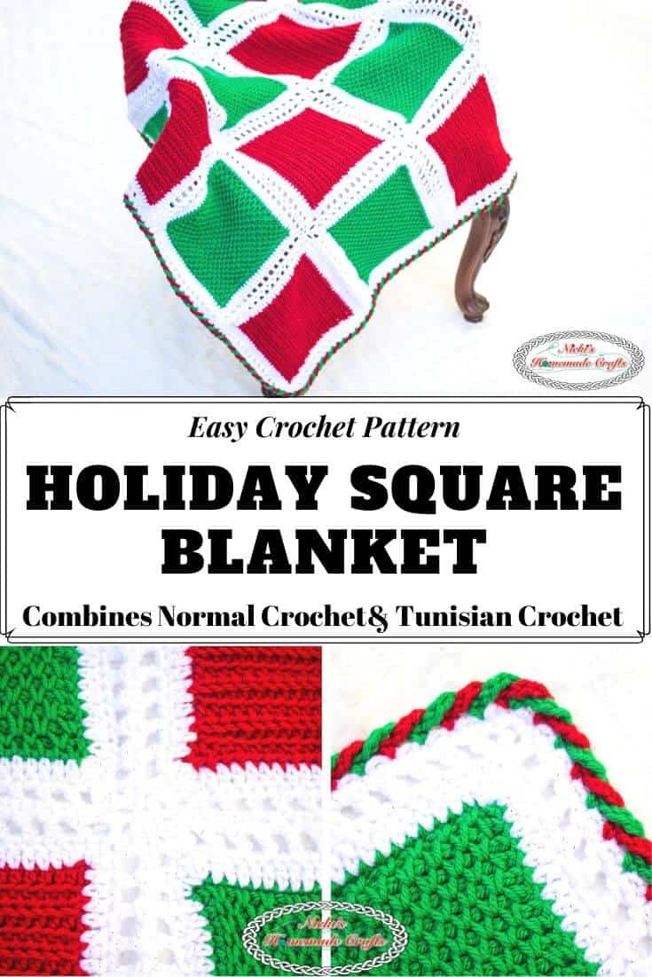How to Crochet a Holiday Square Blanket with this Easy Pattern - Nicki ...