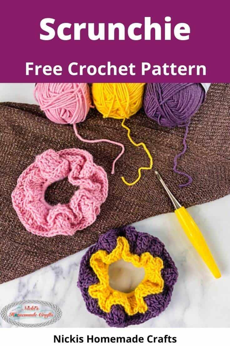 Easy Free Layered Crochet Scrunchie Pattern - Nicki's Homemade Crafts