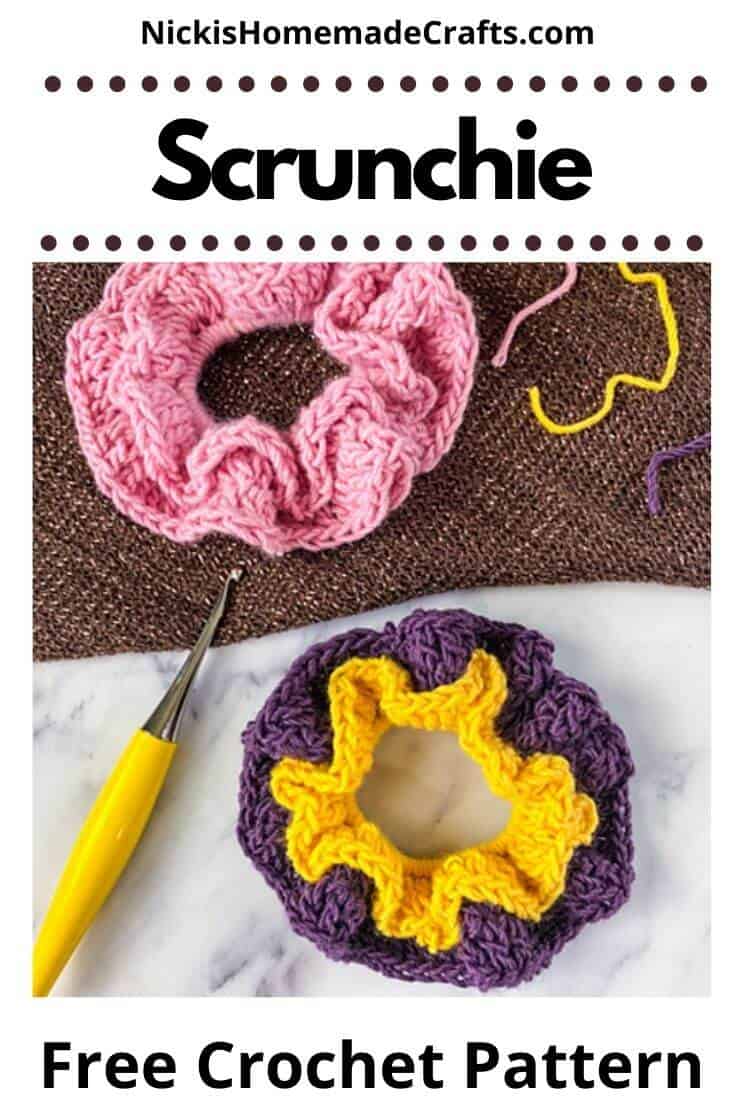 Easy Free Layered Crochet Scrunchie Pattern - Nicki's Homemade Crafts