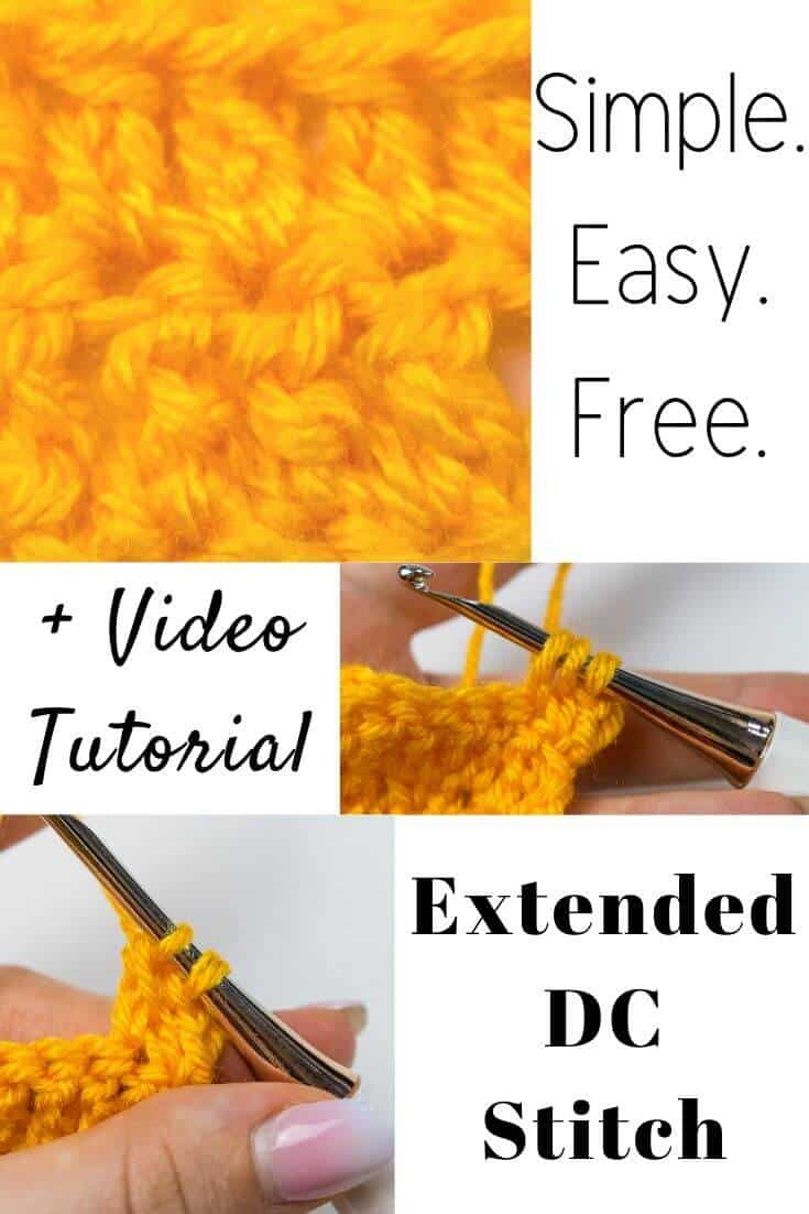 Extended Double Crochet (EDC) Stitch Tutorial - Nicki's Homemade Crafts
