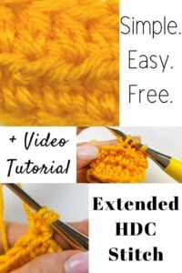 EXTENDED Half Double Crochet Stitch - Easy Tutorial for EHDC - Nicki's ...