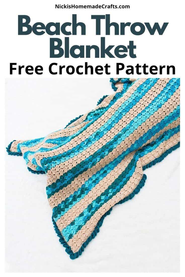 Easy Beach Crochet Blanket - Free Pattern - Nicki's Homemade Crafts