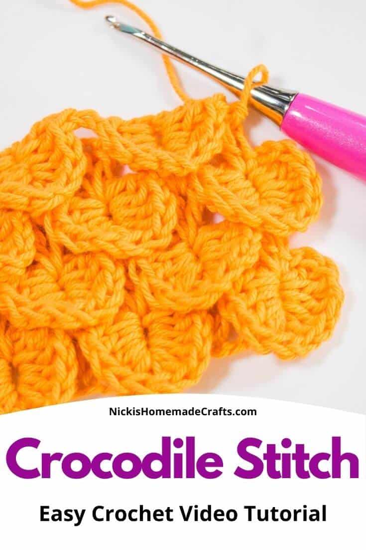 Crochet Crocodile Stitch - Easy Detailed Tutorial and Video - Nicki's ...