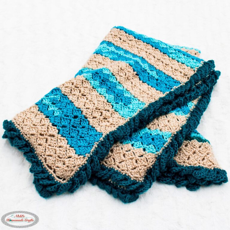 Easy Rolling Waves Crochet Blanket - Free Pattern - Nicki's Homemade Crafts
