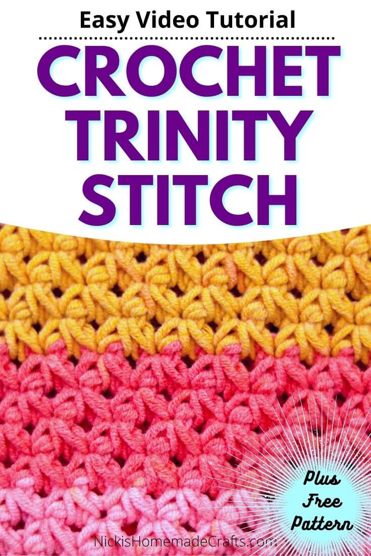 Easy Trinity Crochet Stitch Tutorial - Nicki's Homemade Crafts