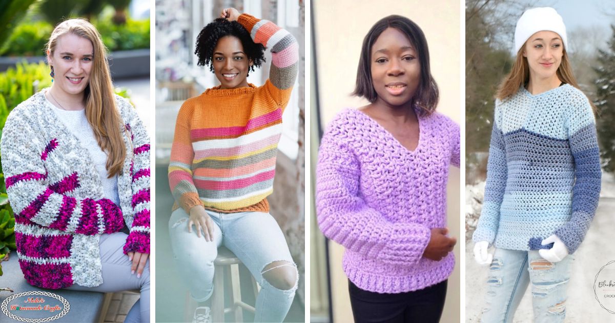 20 Amazingly Cozy Fall Crochet Sweater Patterns - Nicki's Homemade Crafts