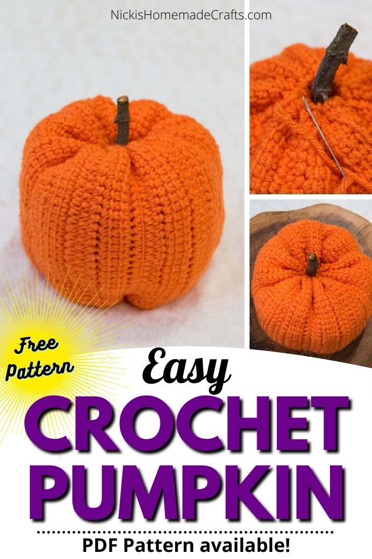 Free Large Crochet Pumpkin Pattern as Fall Decor using Linked Crochet ...