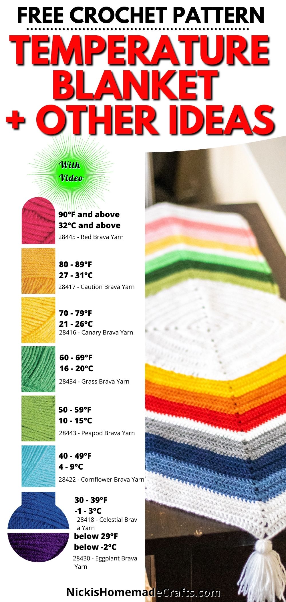 Crochet Temperature Blanket Pattern AND Other Ideas You Can FINISH ...
