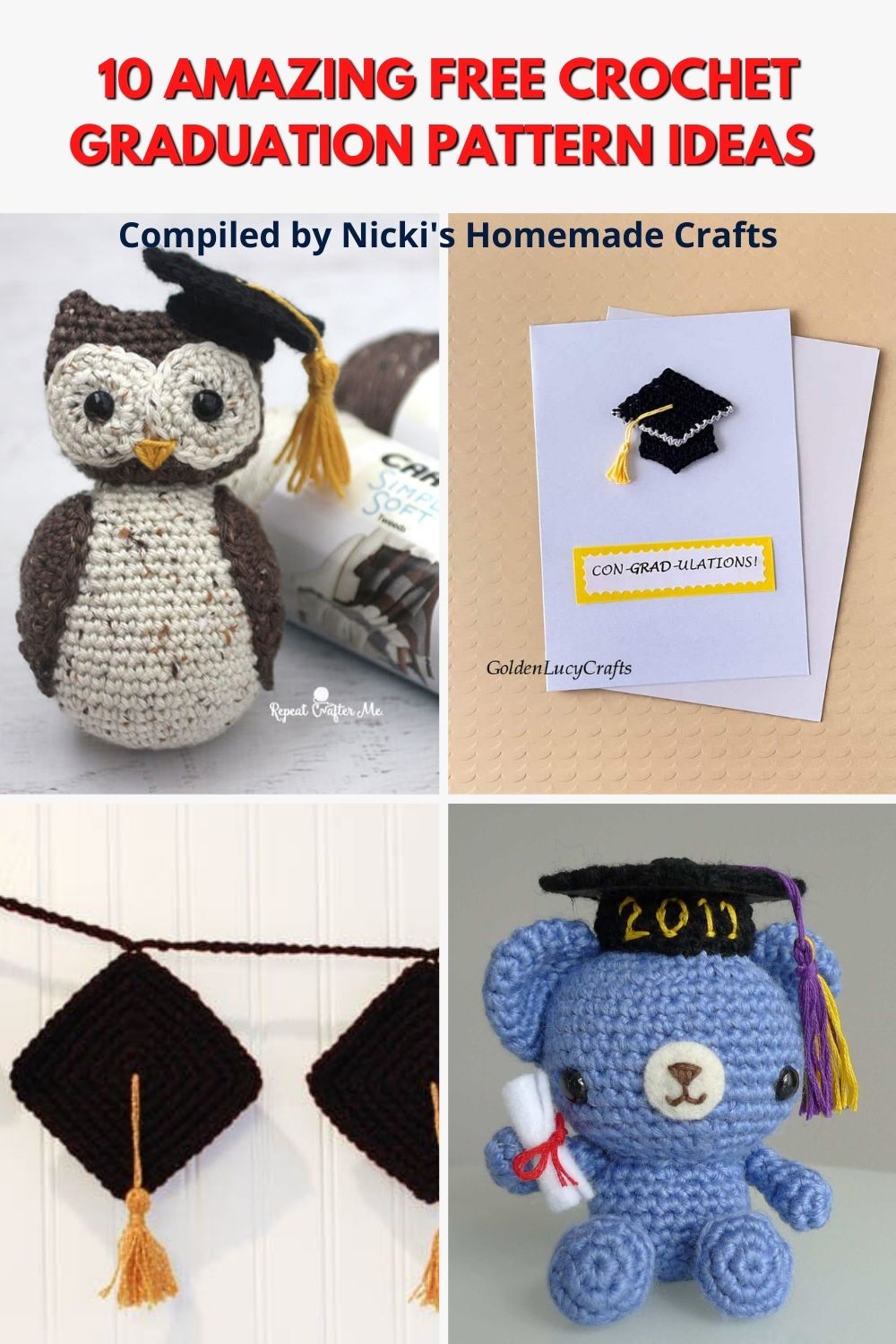 10 Free Crochet Graduation Pattern Ideas - Nicki's Homemade Crafts