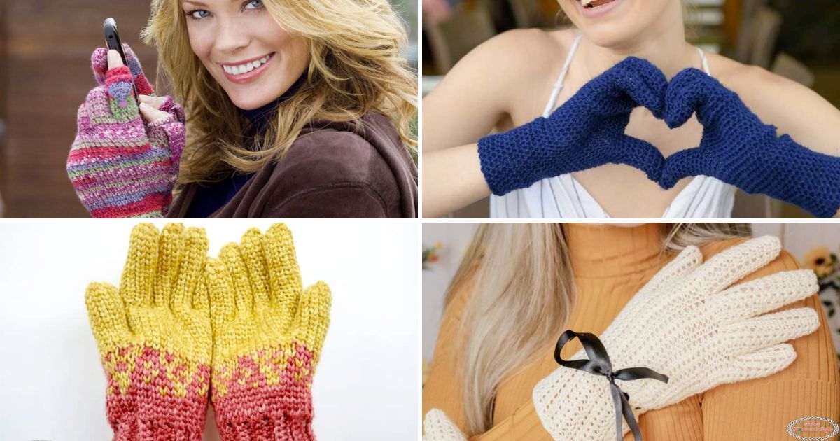 10 Stylish Free Crochet Gloves Patterns - Nicki's Homemade Crafts