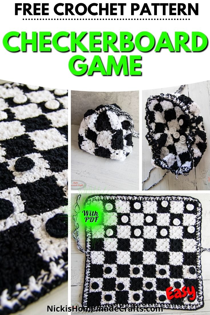 Fun Free C2C Crochet Checkerboard Pattern Bag - Nicki's Homemade Crafts