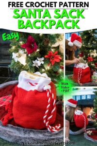 Free Crochet Santa Sack Backpack Pattern - Nicki's Homemade Crafts