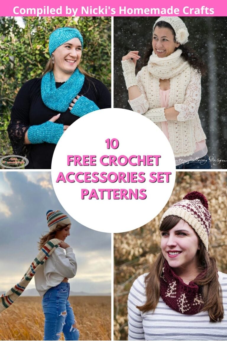 10 Amazing Free Crochet Accessories Set Patterns - Nicki's Homemade Crafts