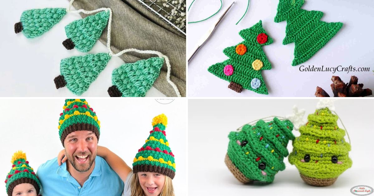 10 Free Crochet Christmas Tree Patterns as Holidays Decor - Nicki's ...