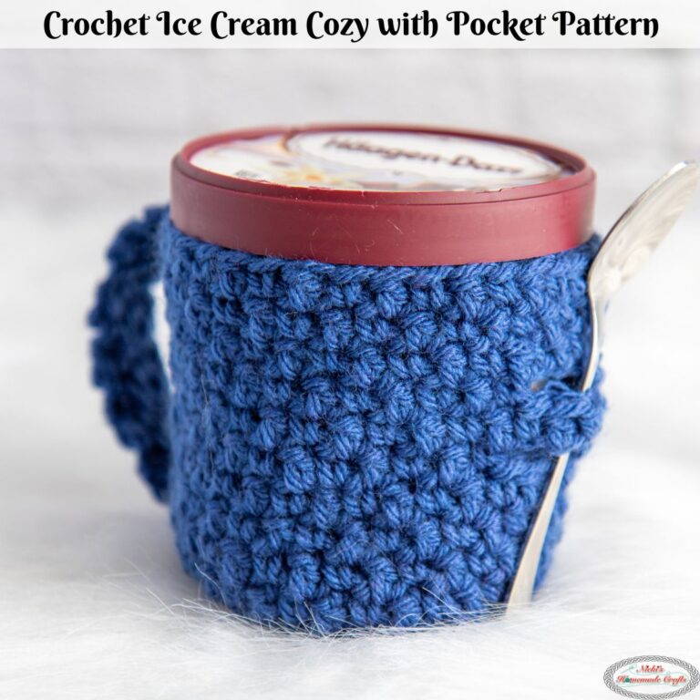 Free Crochet Ice Cream Cozy Pattern with Spoon Holder - Nicki's ...