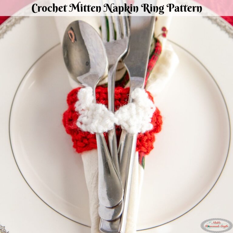 Free Crochet Napkin Ring Pattern with Mitten Arms - Nicki's Homemade Crafts