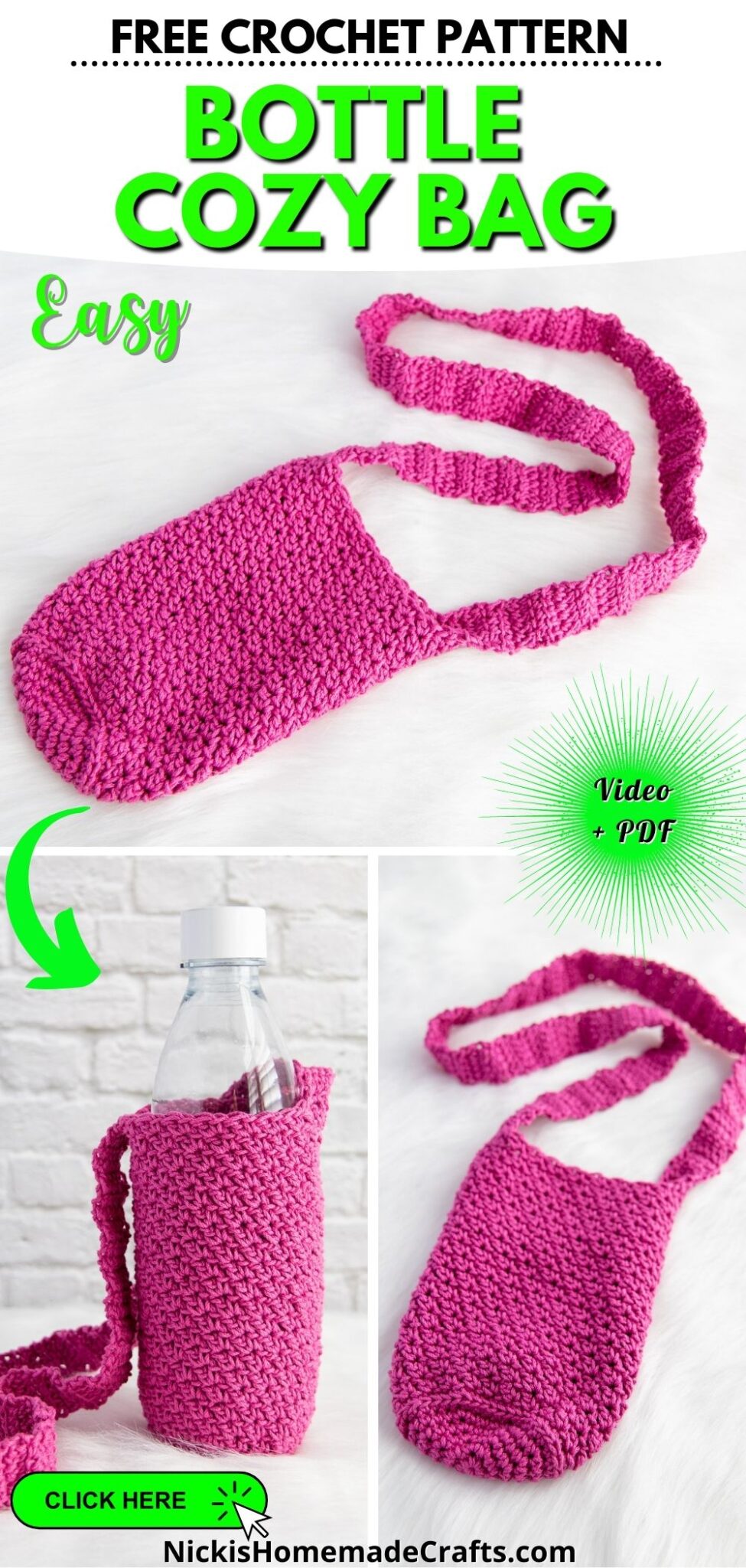 Elegant Free Crochet Bottle Holder Bag Pattern - Nicki's Homemade Crafts