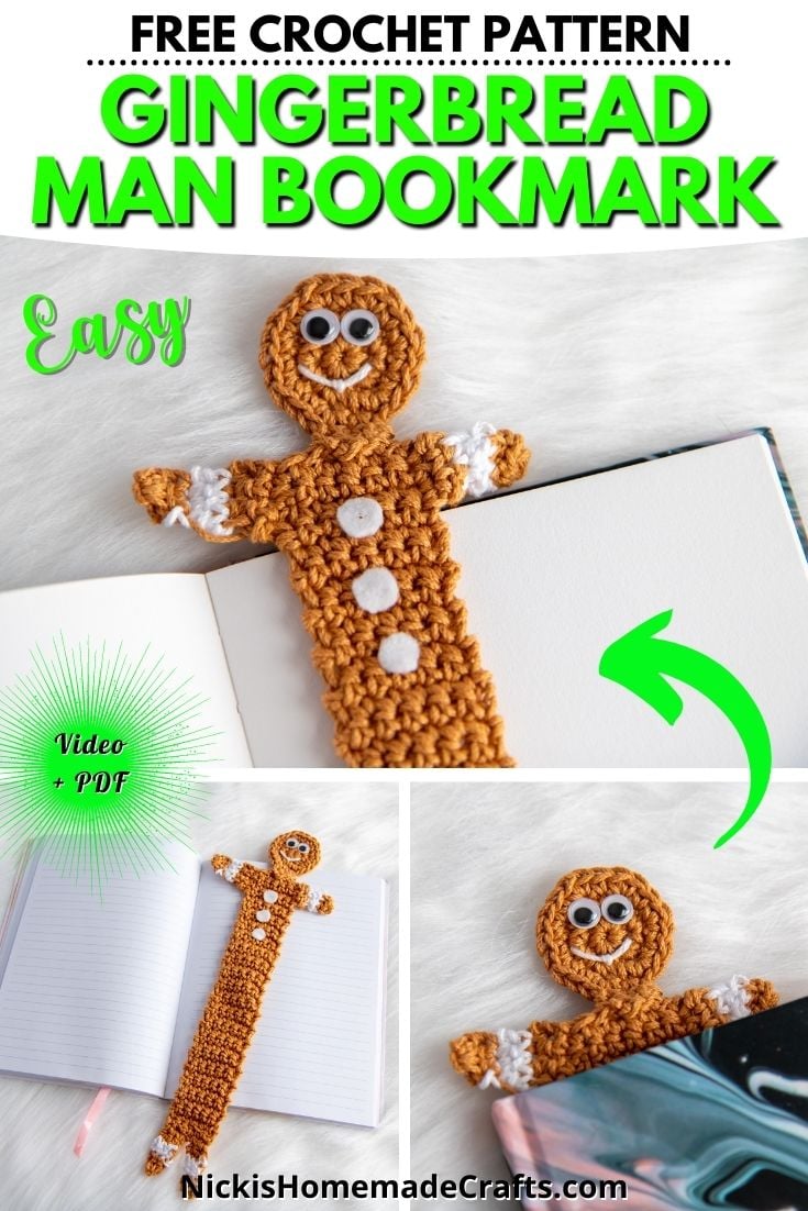 Free Gingerbread Man Bookmark Crochet Pattern - Nicki's Homemade Crafts