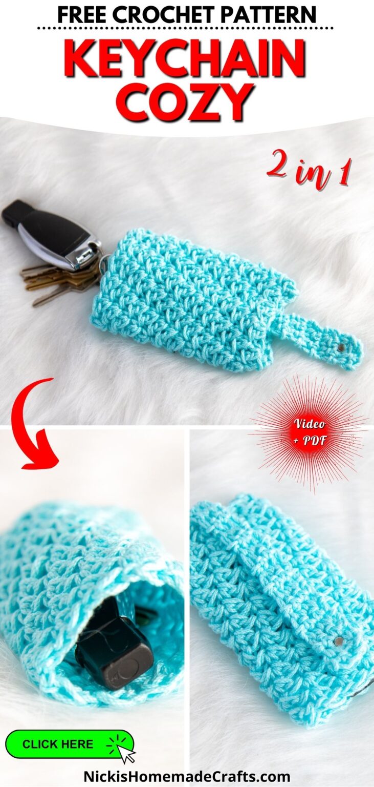 Free Crochet Keychain Cozy Holder Pattern - Nicki's Homemade Crafts