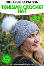 Easy Tunisian Crochet Hat - Free Crochet Pattern - Nicki's Homemade Crafts