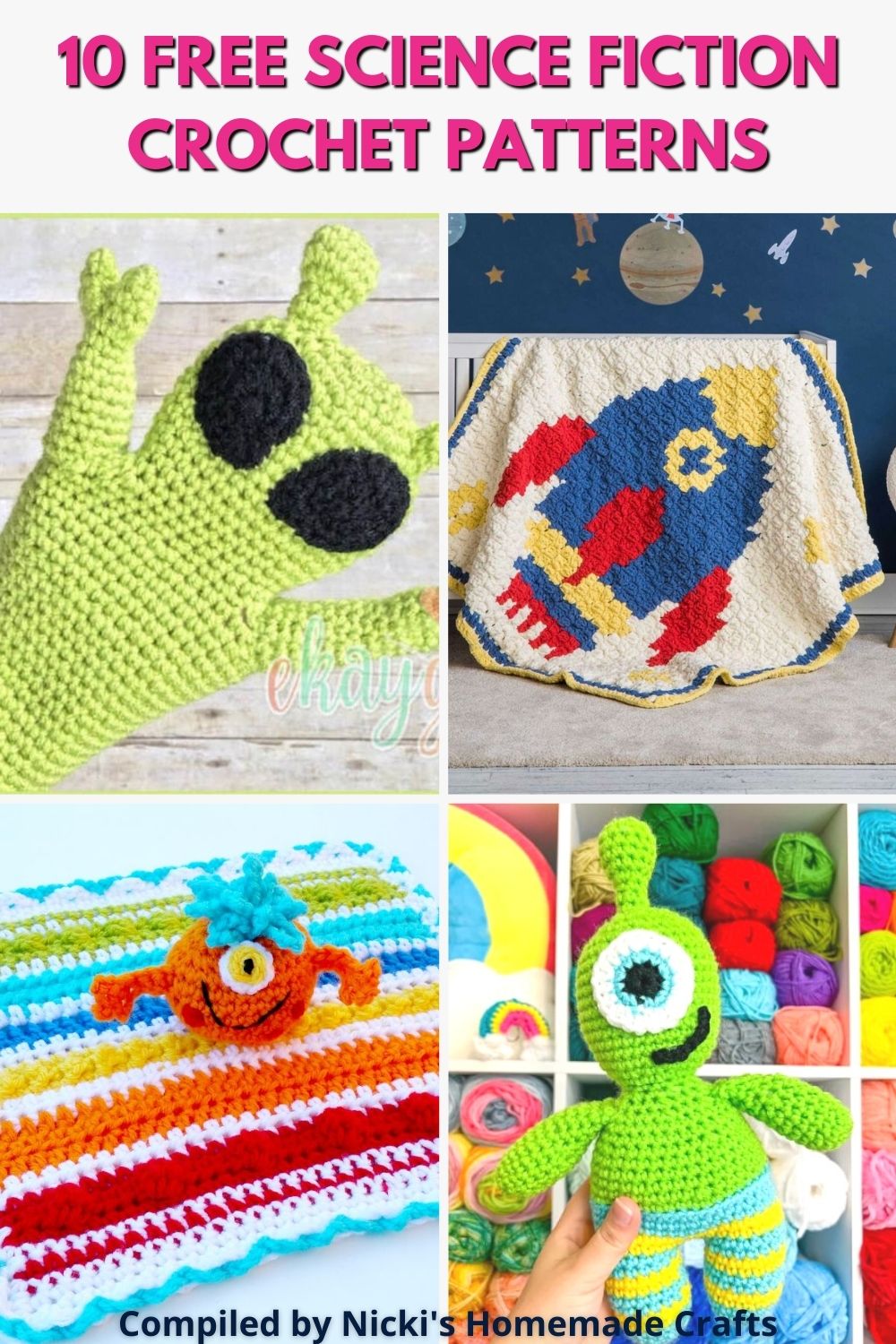 10 Fun FREE Science Fiction Crochet Patterns - Nicki's Homemade Crafts